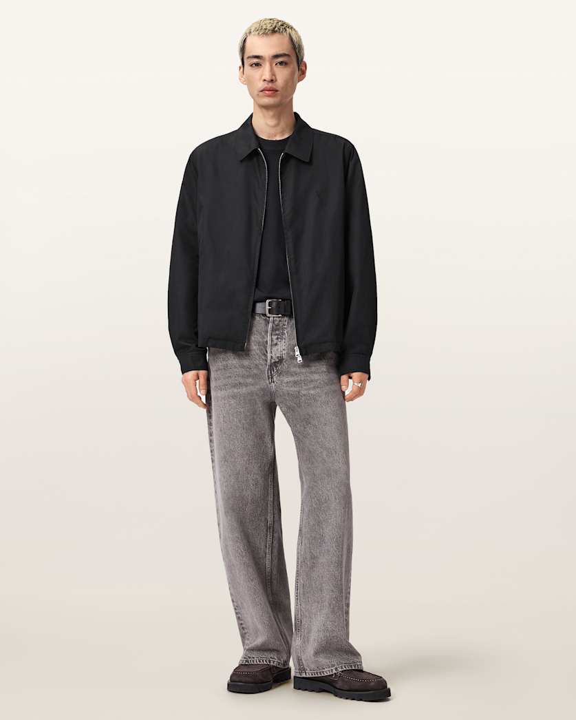 Trey Black Ramskull Pointed Collar Jacket Jet Black | ALLSAINTS US